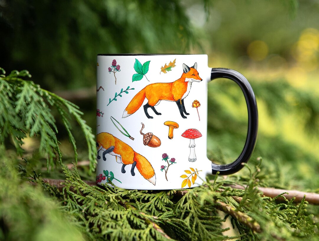 Fox Mug Fall Fox Mug Red Fox Mug Orange Fox Mug Forestcore Mug Cottage ...