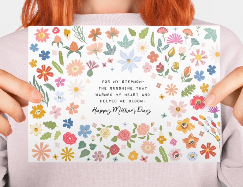Printable Step Mom Mothers Day Card Stepmom Card Bonus Etsy