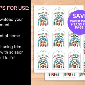 Printable Teacher Appreciation Gift Tag Staff Thank You Tag Teacher ...