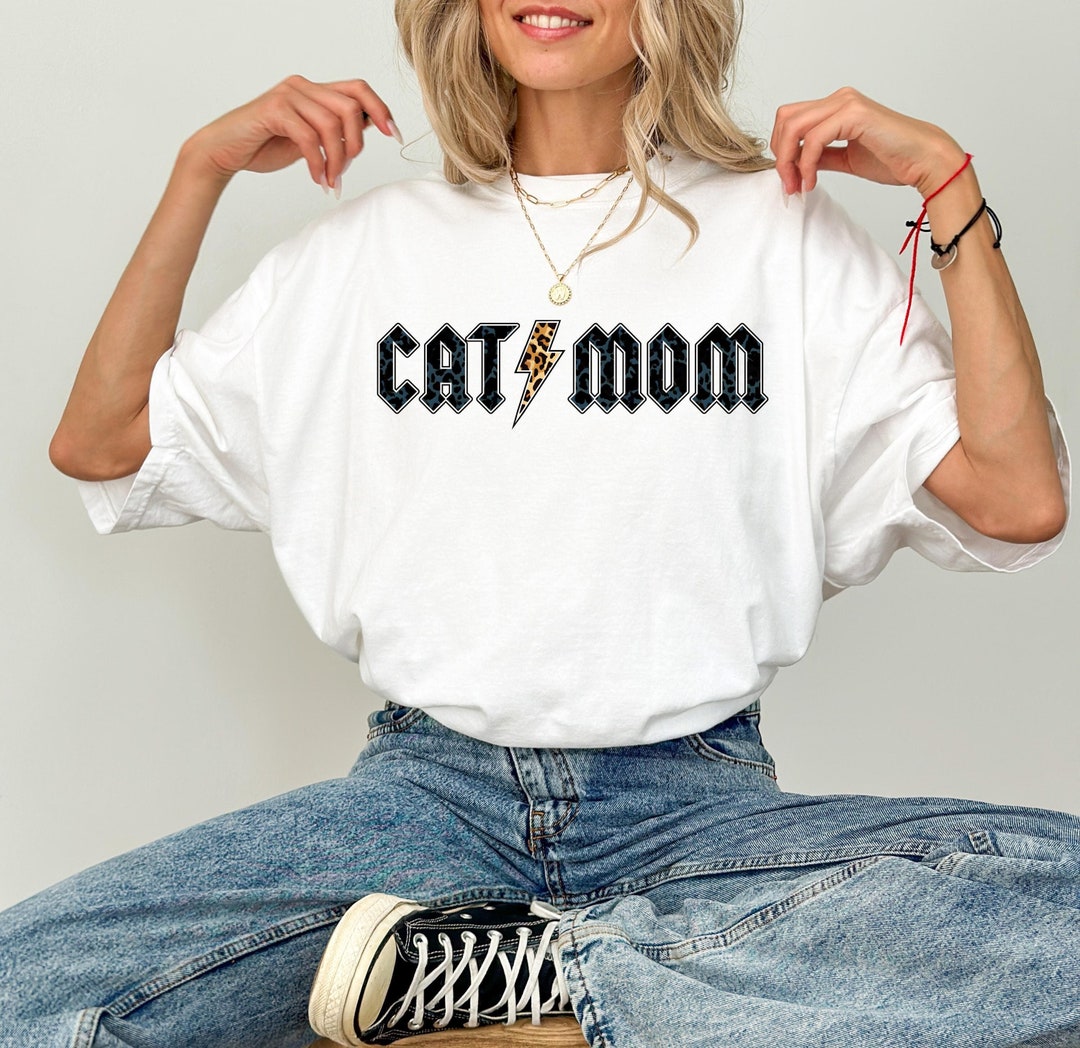 Cheetah Print Cat Mom Shirt Cat Mama Childless Cat Lady Shirt Childfree ...
