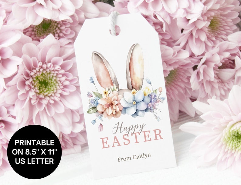 Editable and Printable Easter Tags Easter Gift Tag for Kids - Etsy