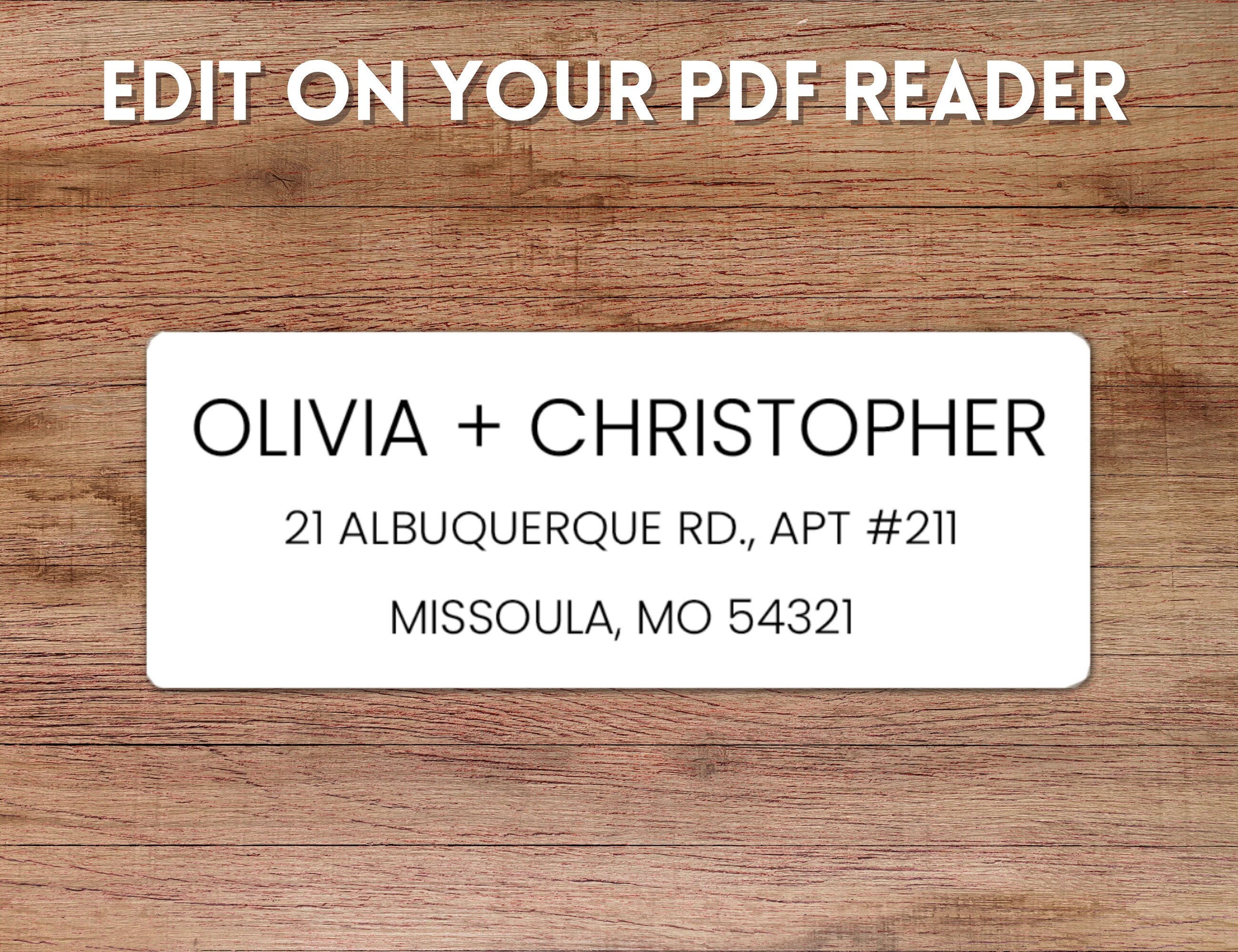 Printable and Editable Minimalist Address Labels Avery - Etsy