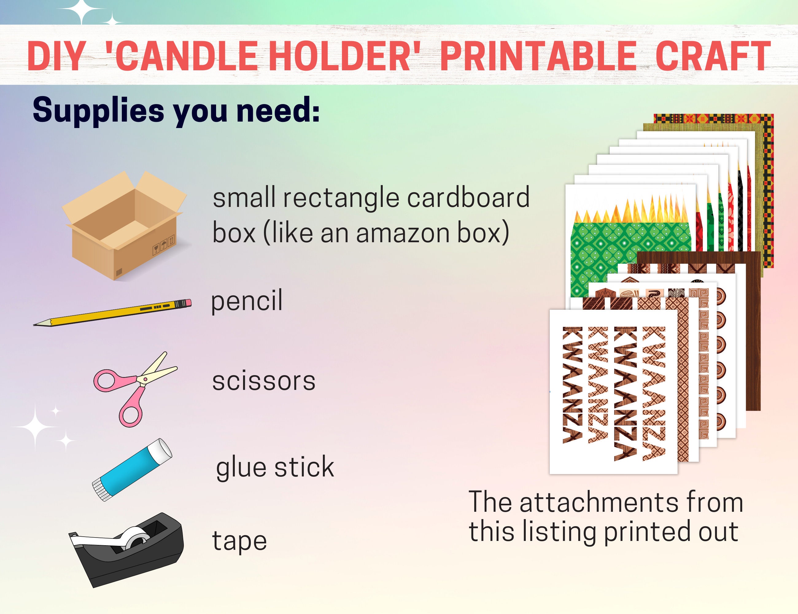 Kwanzaa Kinara Craft Do It Yourself Kinara Candle Holder Printable ...