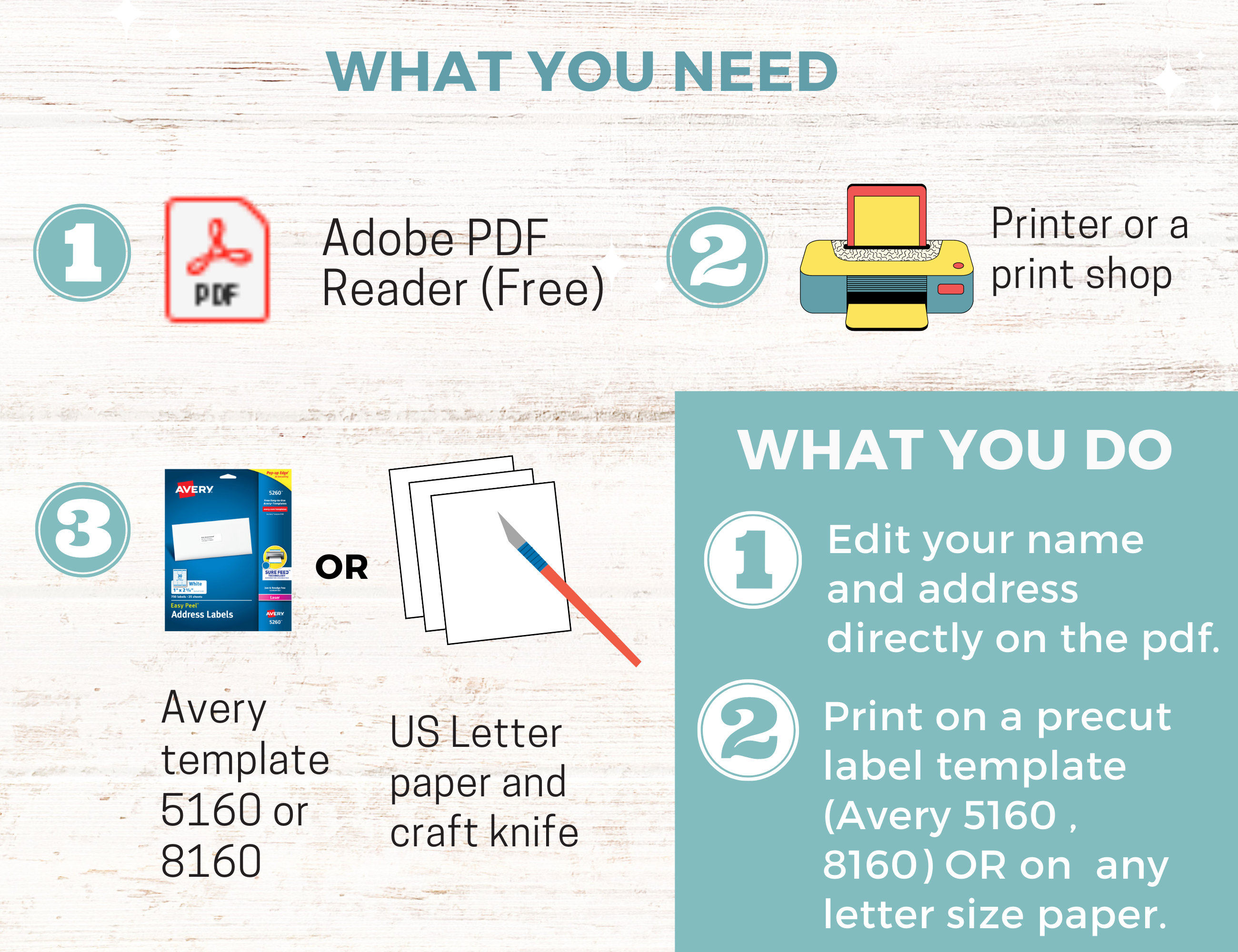 Printable and Editable Minimalist Address Labels Avery - Etsy