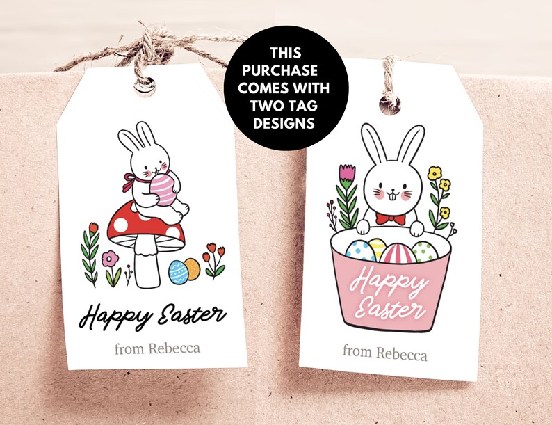 Editable and Printable Easter Tags Set, Easter Gift Tag for Easter ...