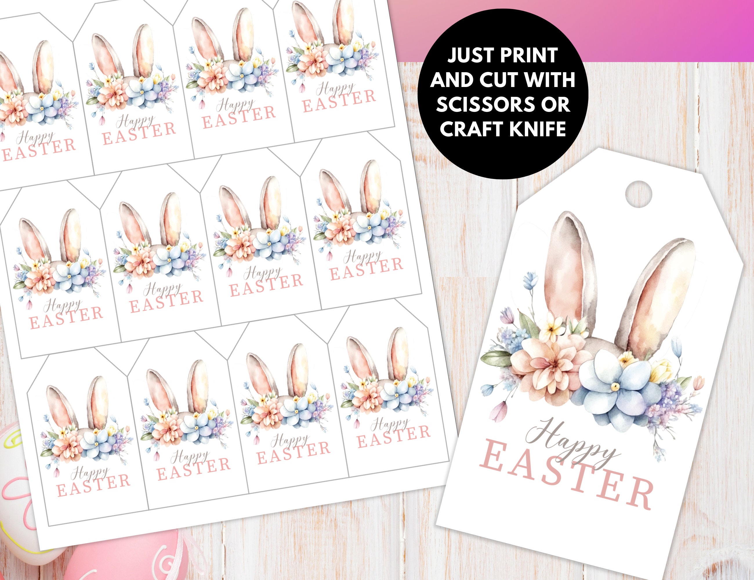 Editable and Printable Easter Tags, Easter Gift Tag for Kids Easter ...