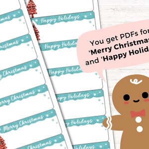 Printable and Editable Christmas or Holiday Address Labels, - Etsy