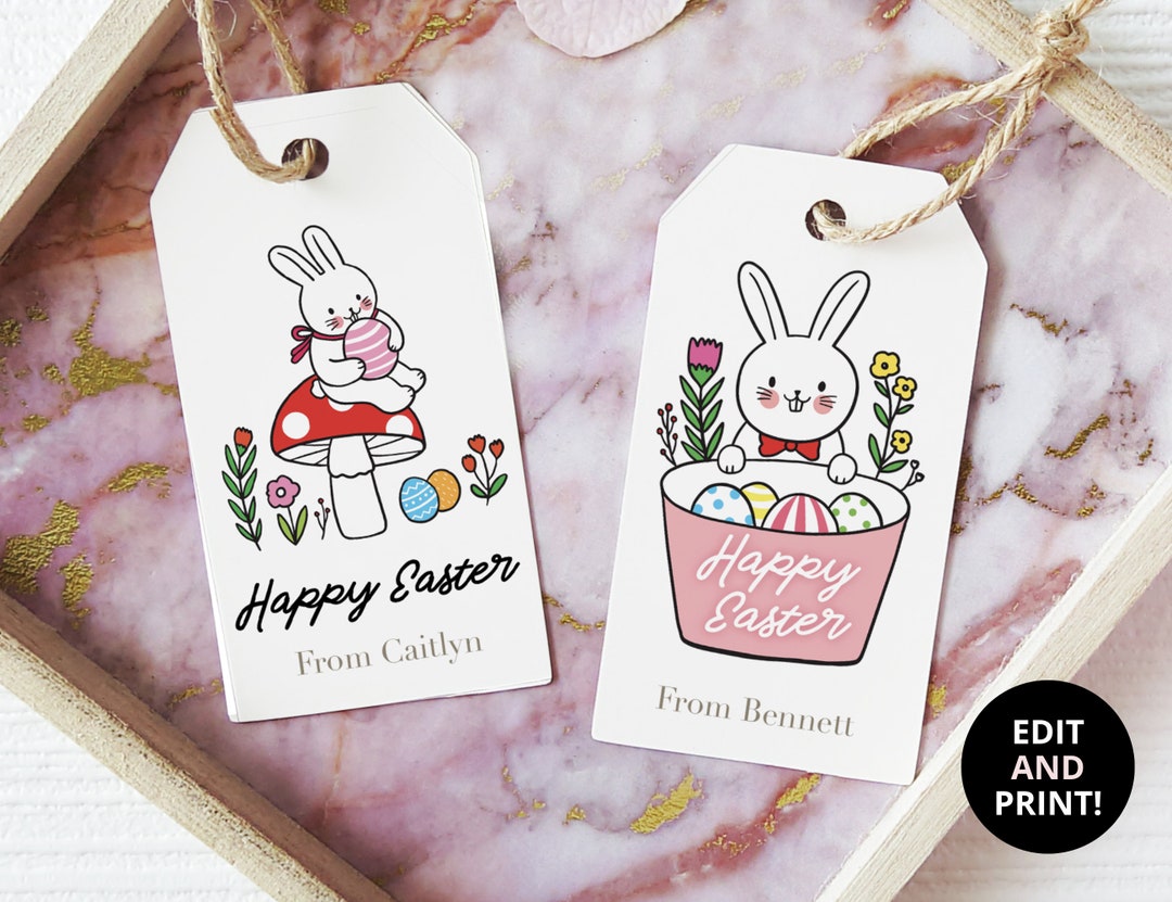 Editable and Printable Easter Tags Set, Easter Gift Tag for Easter ...