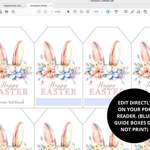 Editable and Printable Easter Tags, Easter Gift Tag for Kids Easter ...