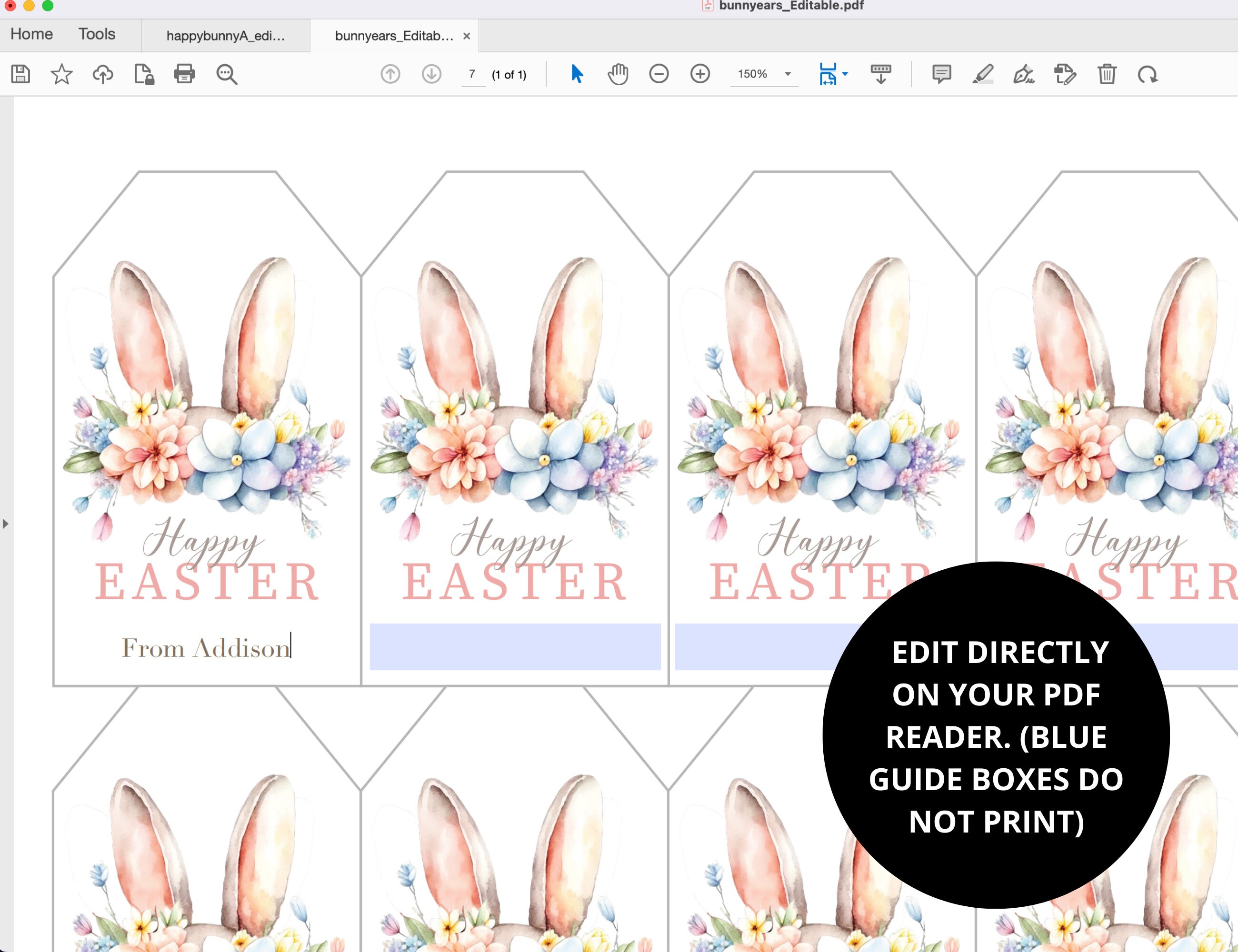 Editable and Printable Easter Tags, Easter Gift Tag for Kids Easter ...