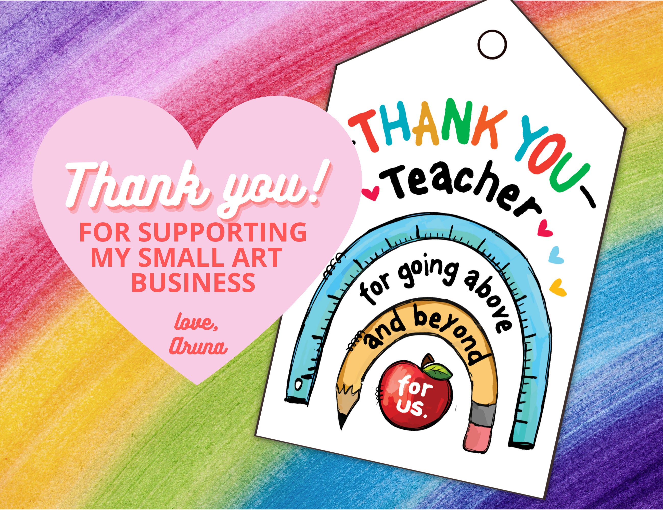 Printable Teacher Appreciation Gift Tag Staff Thank You Tag - Etsy