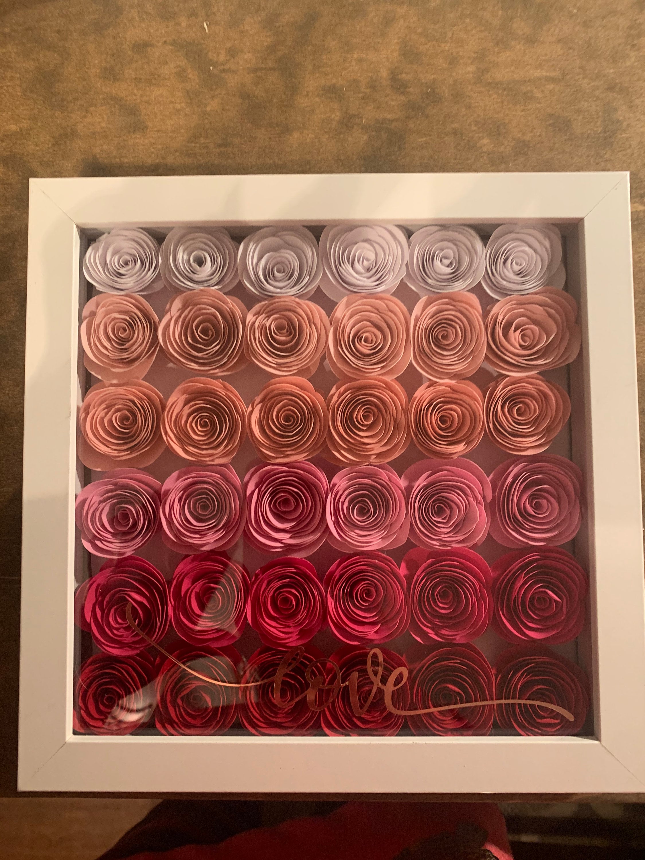 Customized Ombre Rose Shadow Box- Valentine’s Day - Etsy
