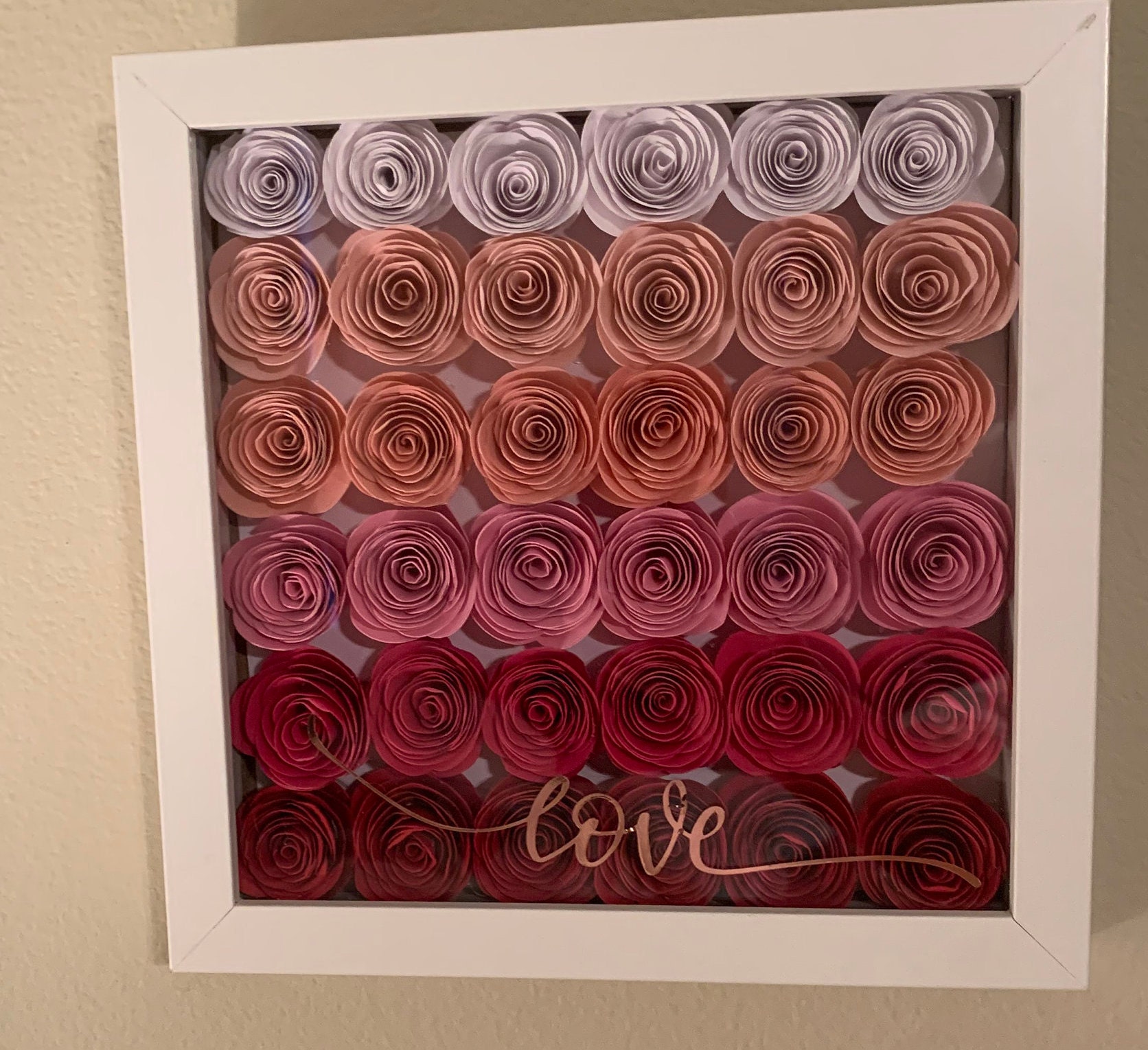 Customized Ombre Rose Shadow Box- Valentine’s Day - Etsy