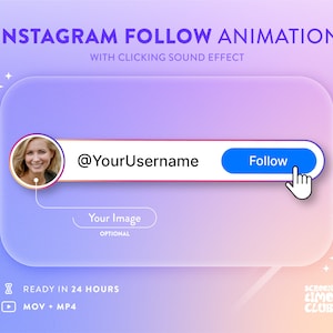 Custom Instagram Follow Button Animation, Youtube Video Intro Social ...