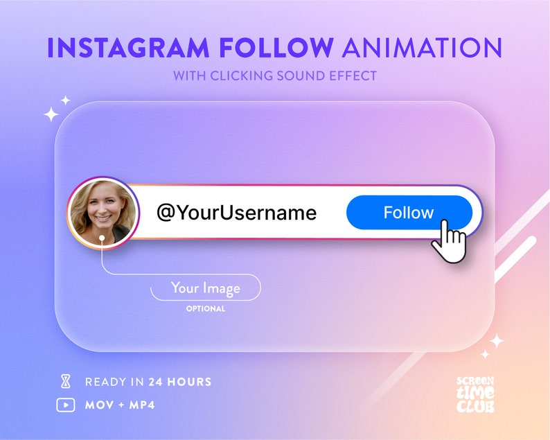Custom Instagram Follow Button Animation, Youtube Video Intro Social ...