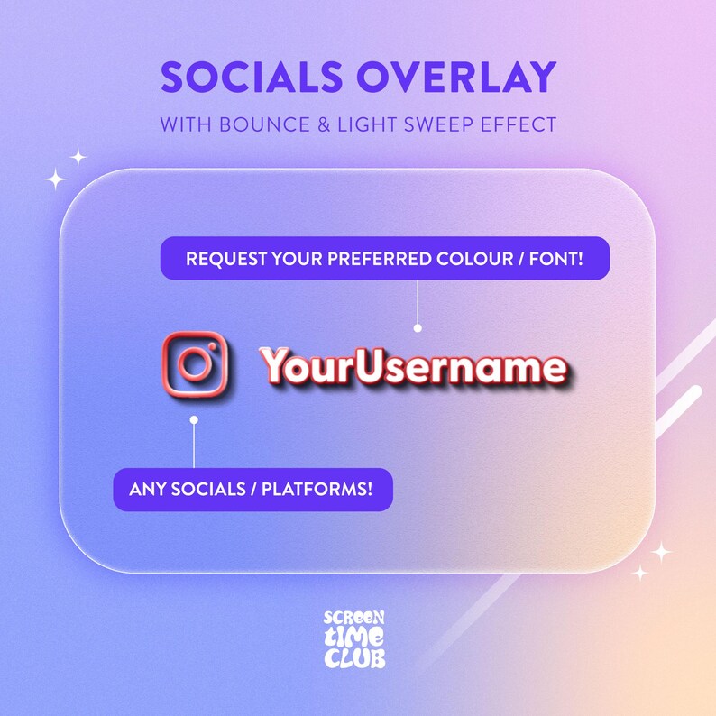 Custom Socials Lower Thirds Animated Overlay, Light Sweep Bounce Effect ...