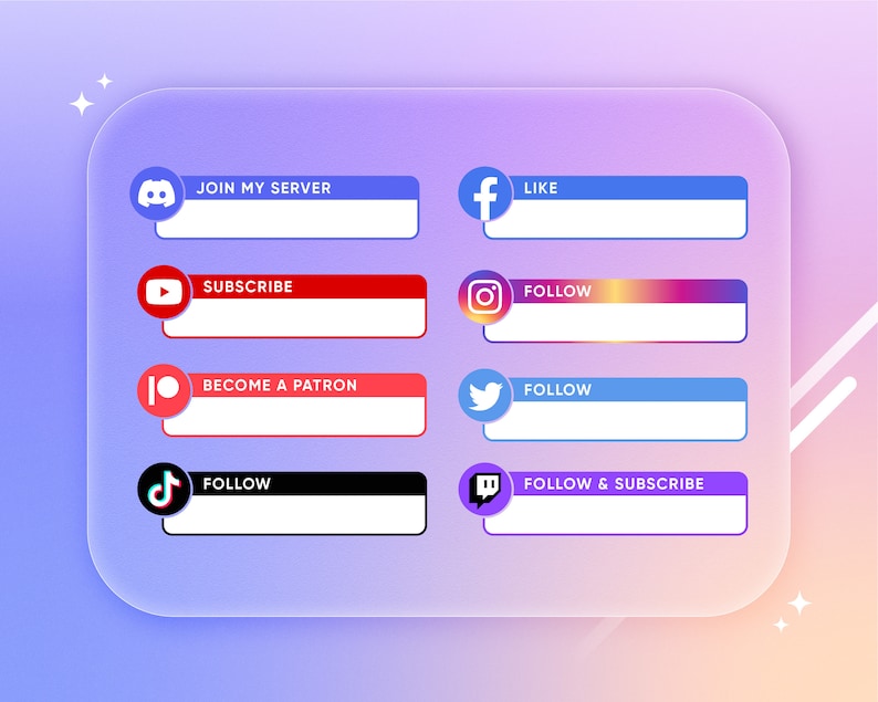 Animated Social Media Blank Label / Template Overlay for Twitch / Kick ...