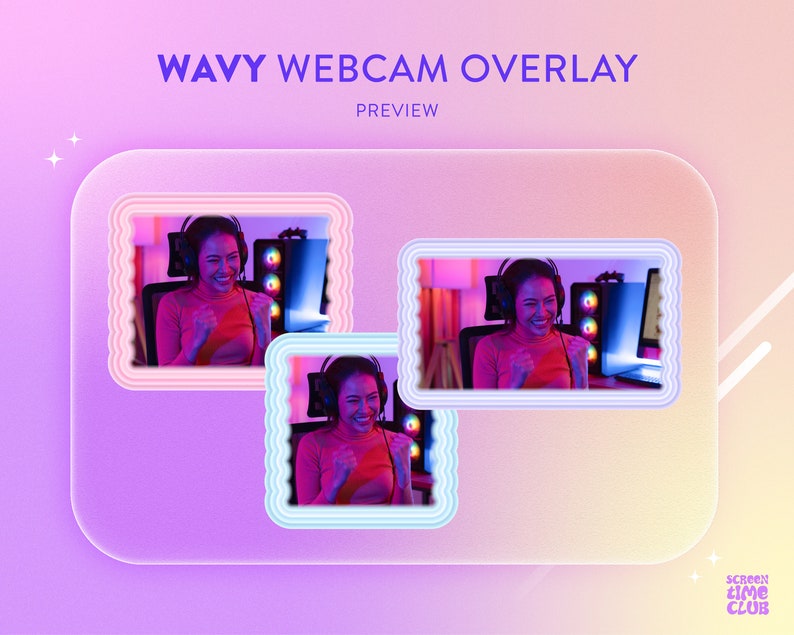 Cute Wavy Webcam Overlay Border for Streaming, Twitch, Kick, Youtube ...