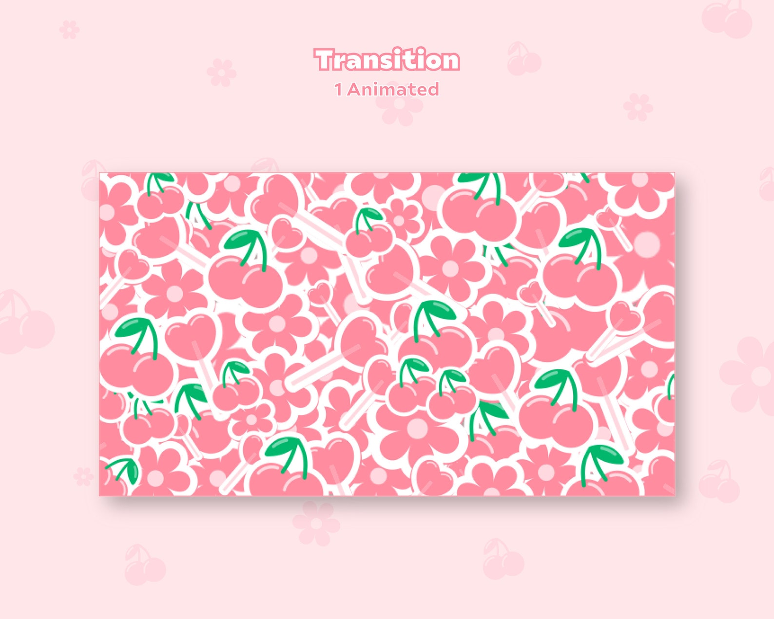 Animated Cute Cherry Lollipop Twitch Kick Premade Stream Overlay ...