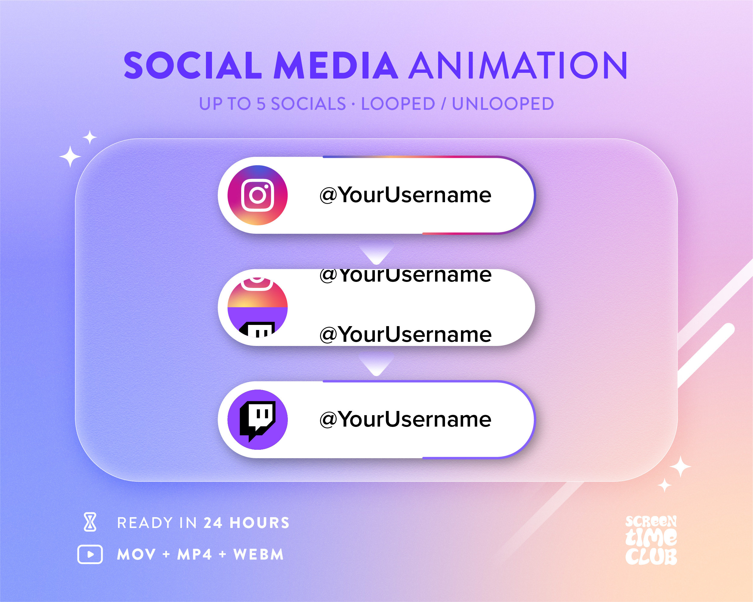 Custom Social Media Lower Thirds, Rotating Looped Animation, Follow Pop Up, Youtube Video Intro ...