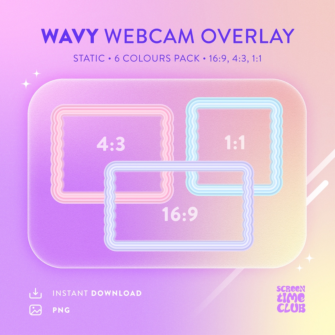 Cute Wavy Webcam Overlay Border for Streaming, Twitch, Kick, Youtube ...