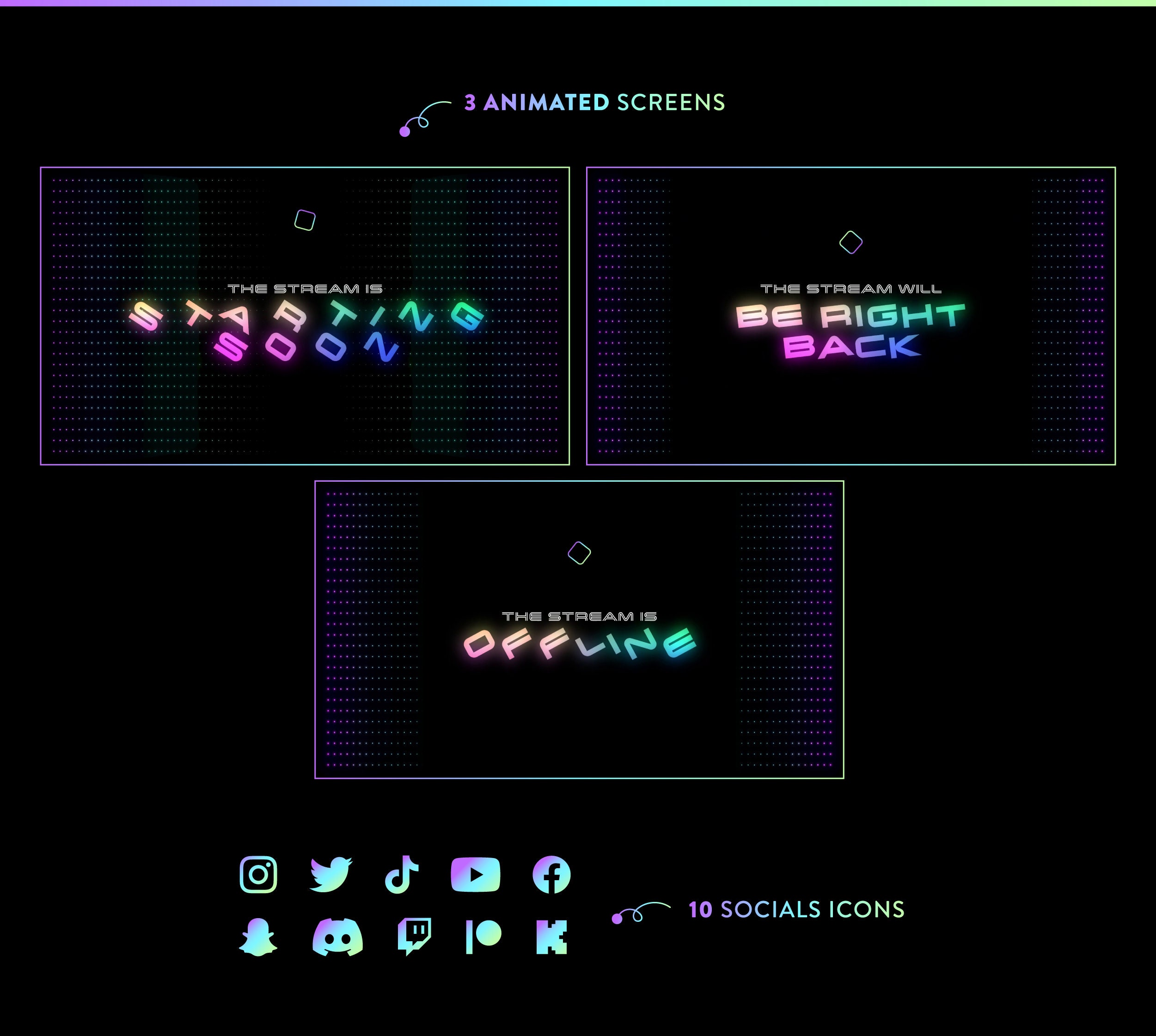 Animated Twitch / Kick Stream Overlay Package Cyber - Etsy UK
