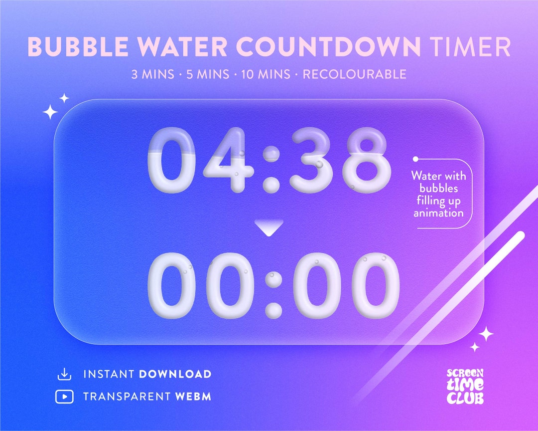 Bubble Water Countdown Timer for Twitch / Kick Stream Overlay - Etsy
