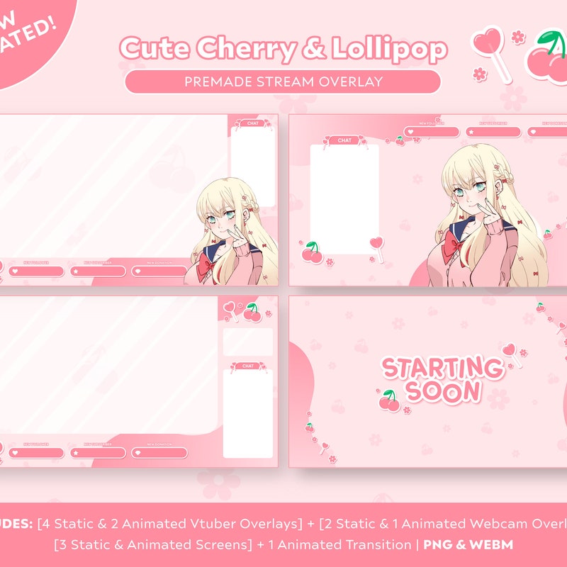 Twitch Girly Overlay - Etsy