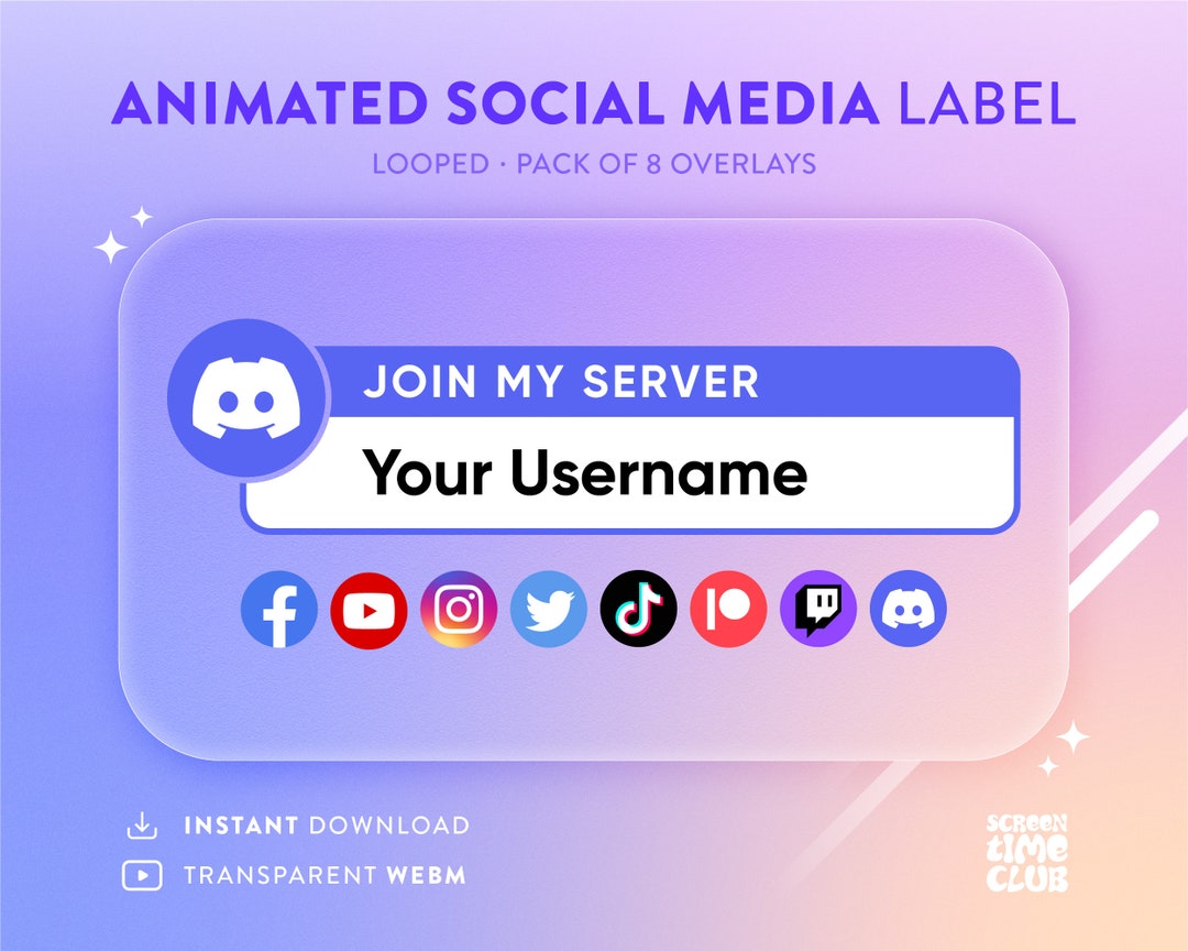 Animated Social Media Blank Label / Template Overlay for Twitch / Kick ...