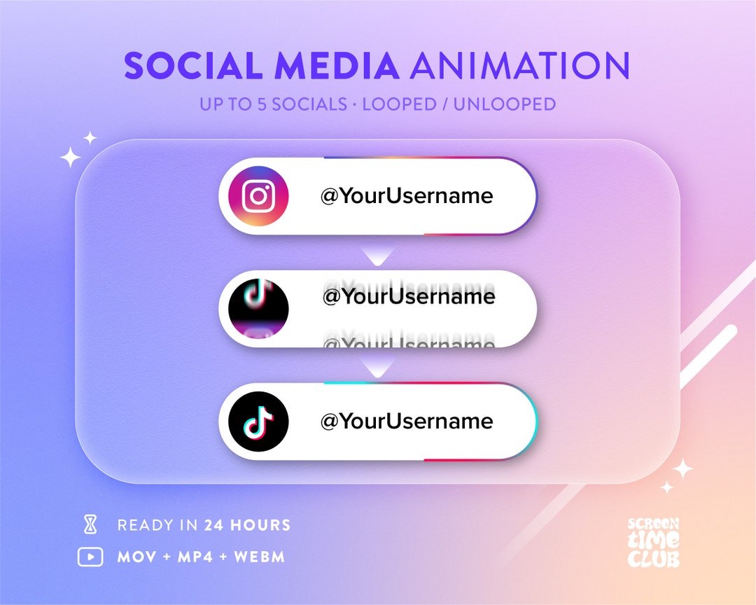 Custom Social Media Lower Thirds Rotating Looped Animation - Etsy