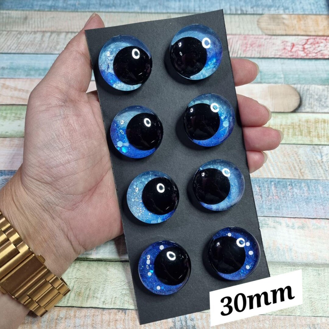 Sinker Eye / Set of 4 / 30 Mm Hand Painted Safety Eyes for Amigurumi ...