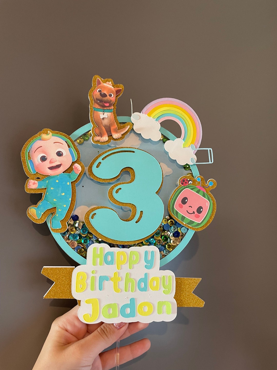 Blue Coco Melon Shaker Cake Topper - Etsy