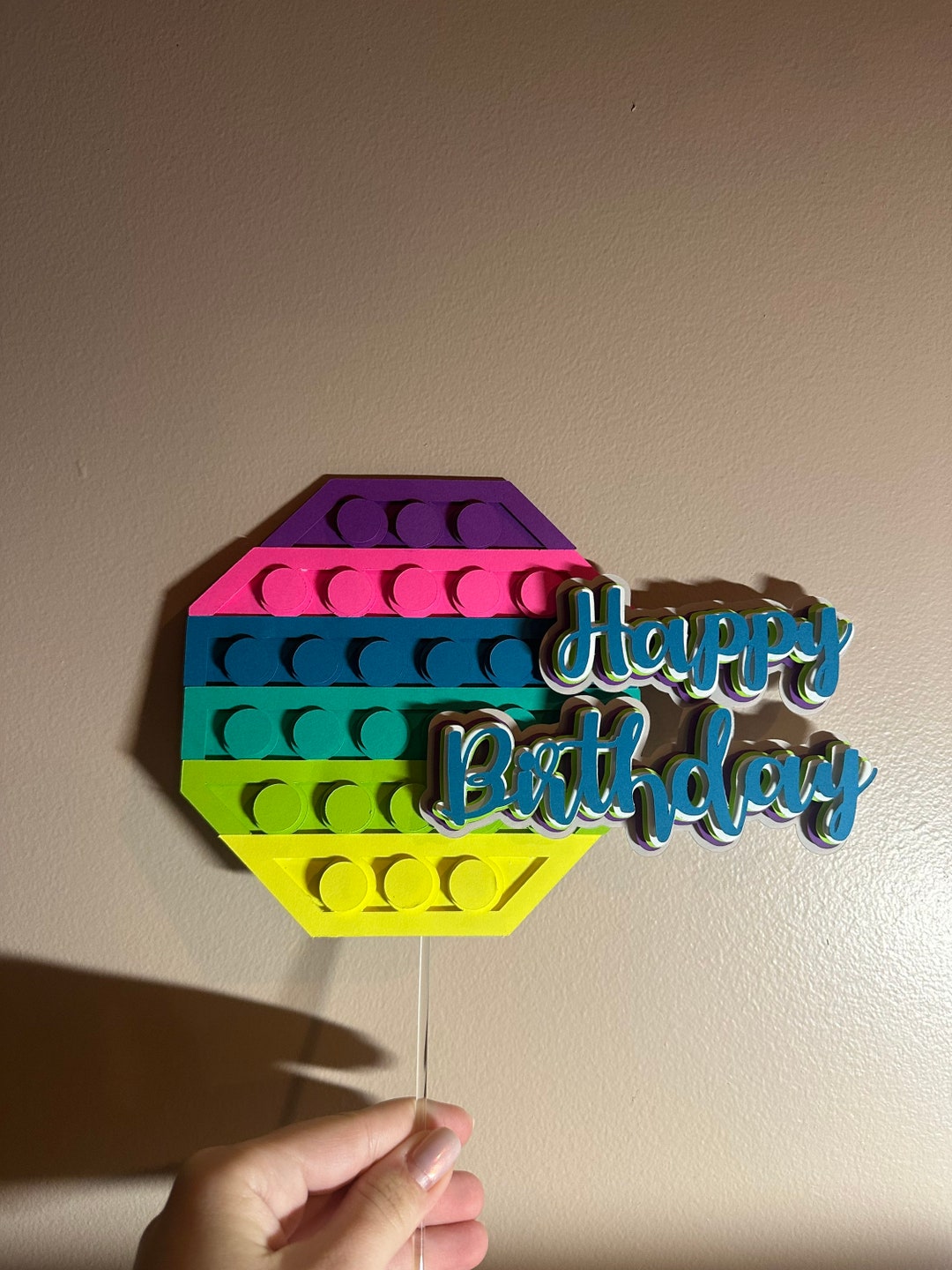 Pop It Happy Birthday Cake Topper - Etsy