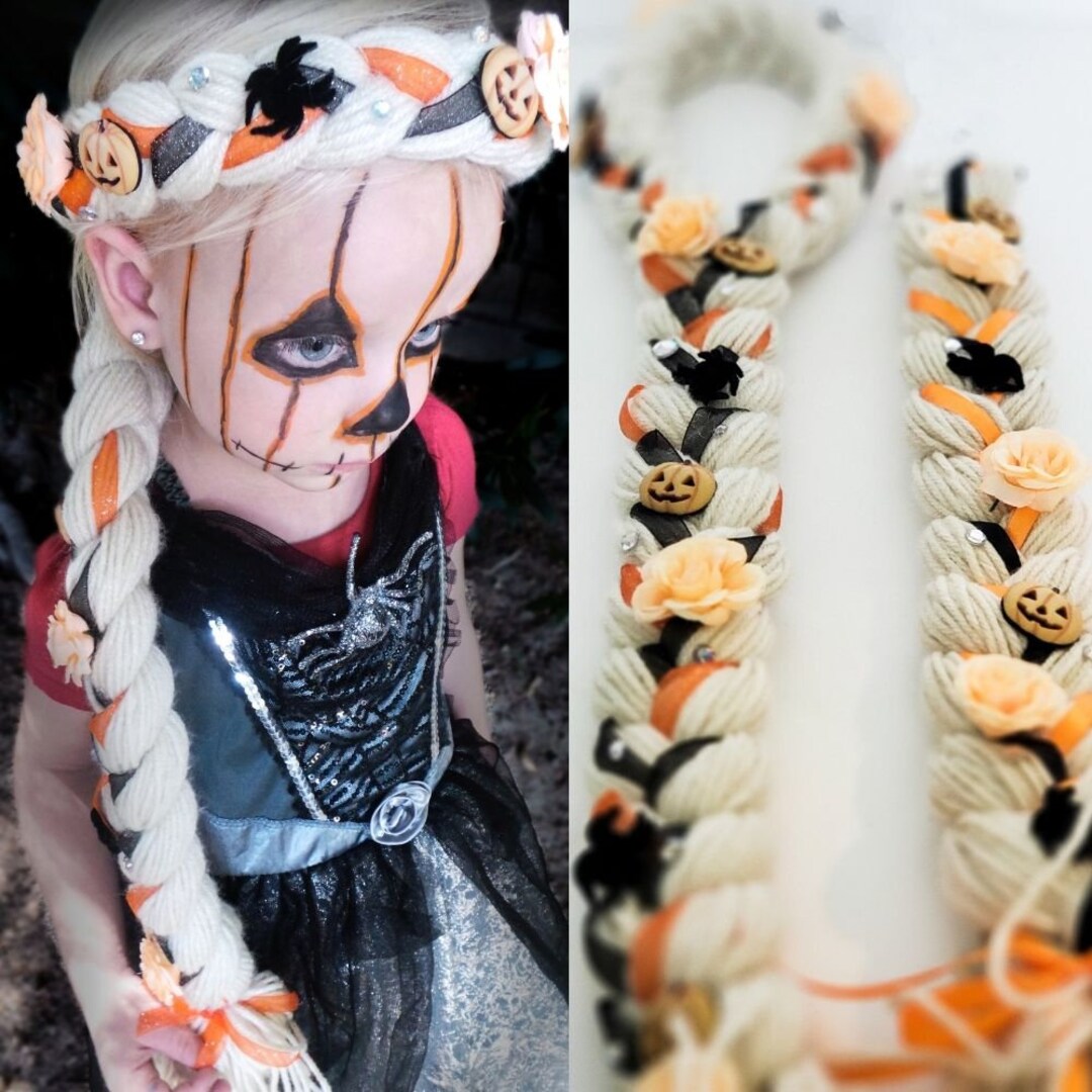 Halloween Braided Wig: Pumpkin Costume Hair, Kids Dress Up - Etsy