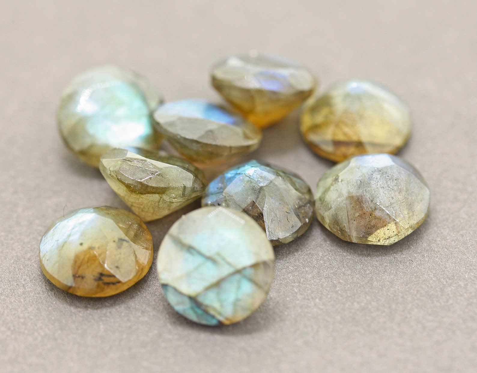 Faceted Round Labradorite Gemstone: Loose Spectrolite Stone (5mm-10mm ...