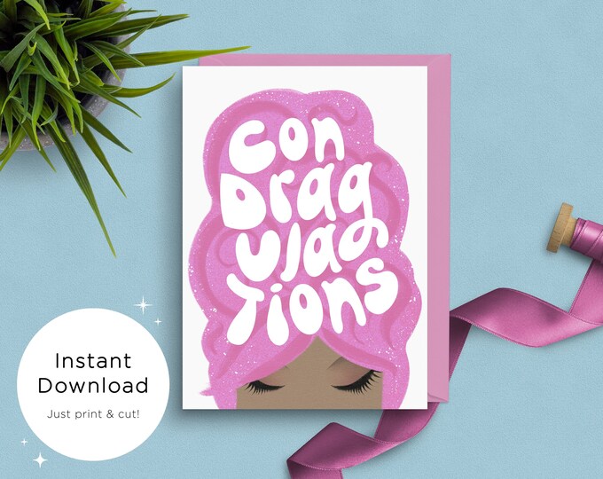 PRINTABLE, Condragulations Card, Instant Digital PDF Download ...