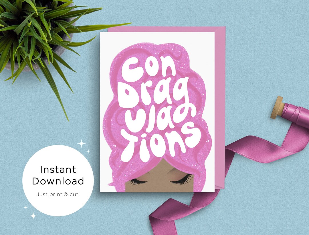 PRINTABLE, Condragulations Card, Instant Digital PDF Download ...