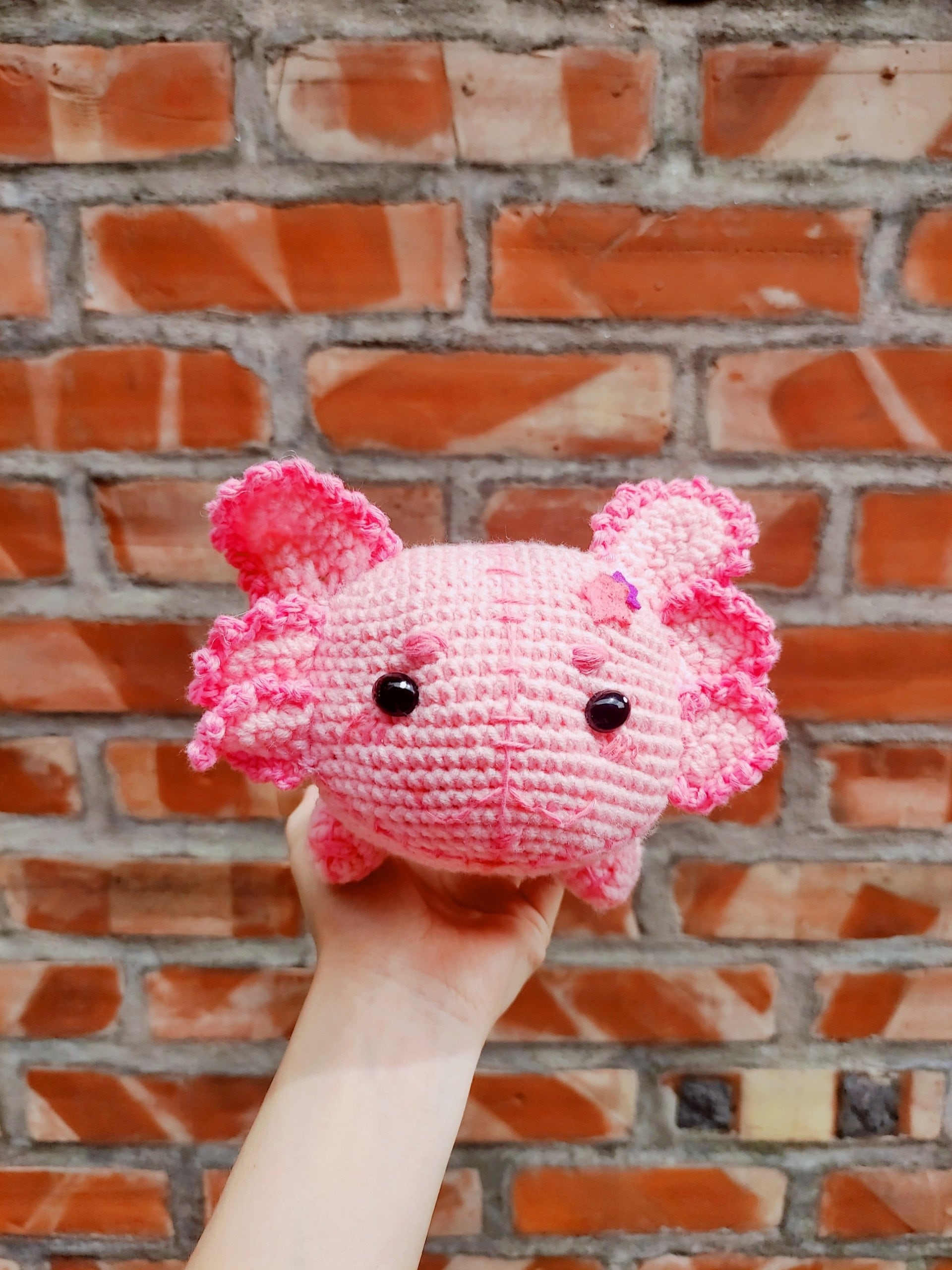 Axolotl Crochet, Axolotl Plush, Stuffed Axolotl, Sunflower Axolotl ...