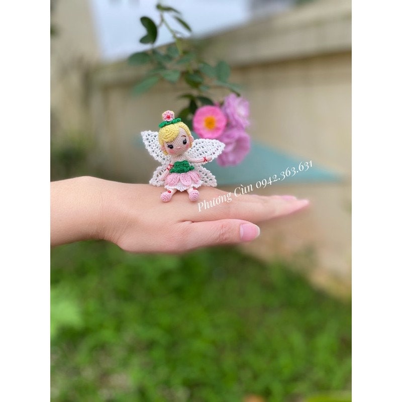 Mini Tinkerbell Crochet Doll, Crochet Collectibles, Amigurumi, Handmade ...