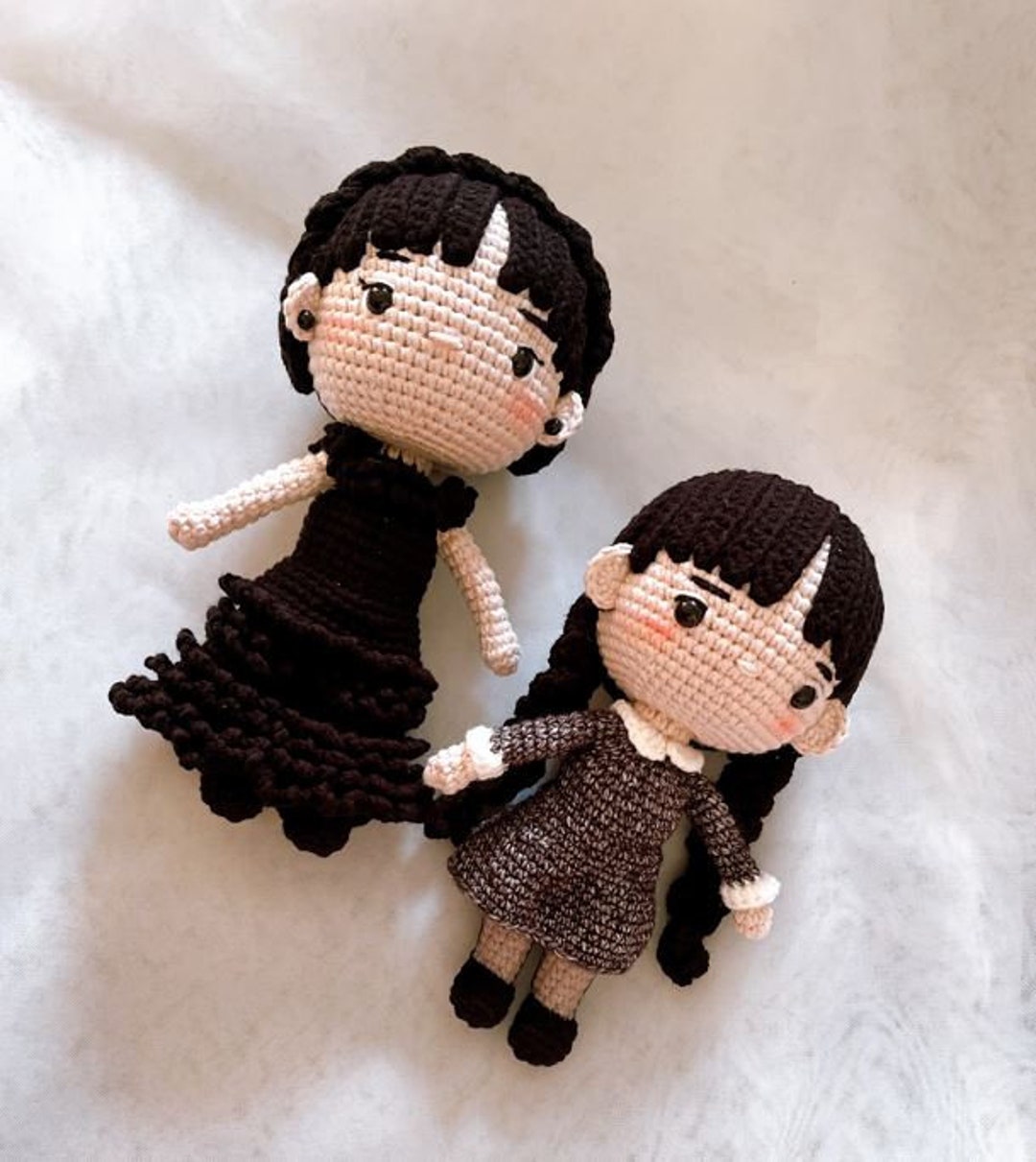 Crochet Wednesday Doll, Amigurumi Wednesday, Wednesday Keychain ...