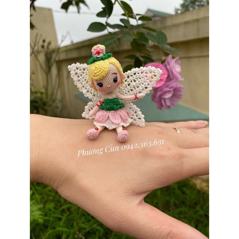 Mini Tinkerbell Crochet Doll, Crochet Collectibles, Amigurumi, Handmade ...