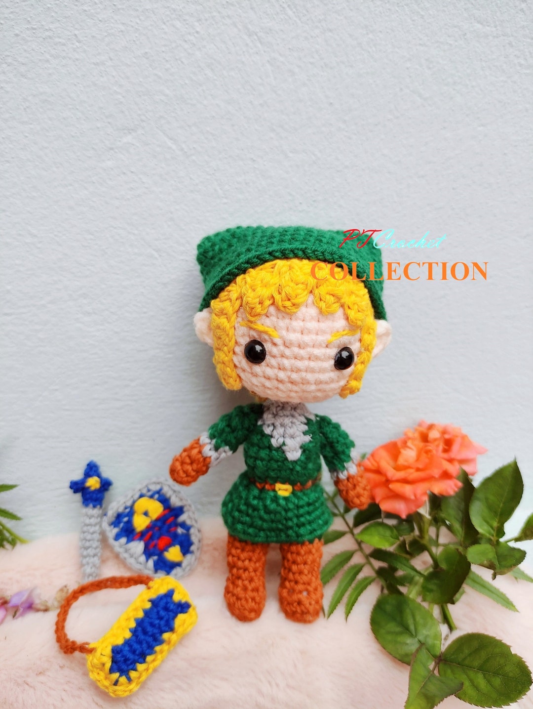 Link Zelda Crochet Doll, Handmade Link Zelda , Link Amigurumi, Inspired ...