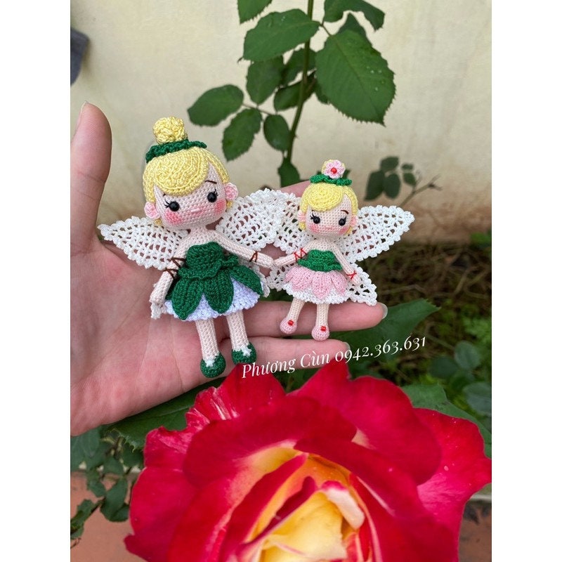 Mini Tinkerbell Crochet Doll, Crochet Collectibles, Amigurumi, Handmade ...