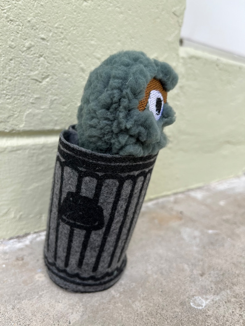 Oscar the Grouch Mini Puppet With Garbage Can i Love - Etsy