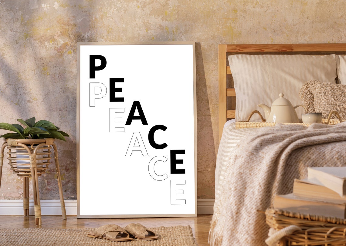 PEACE Motivational Wall Art Print Home or Office Wall Art - Etsy