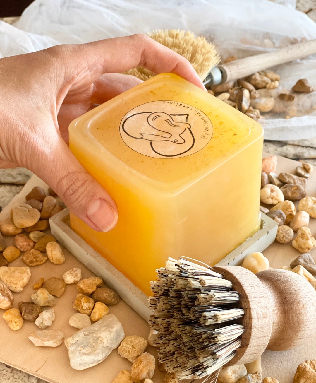 Dish Soap Block | Vegan | Handmade | Lemon Orange | Environmentally ...