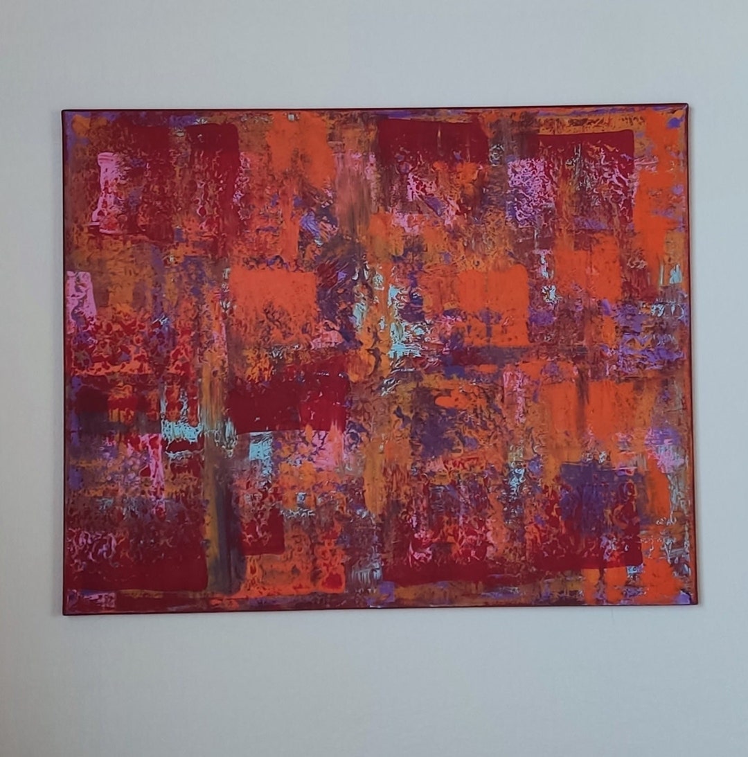 Modern Abstract Painting With Squeegee Technique, Unique, Original ...