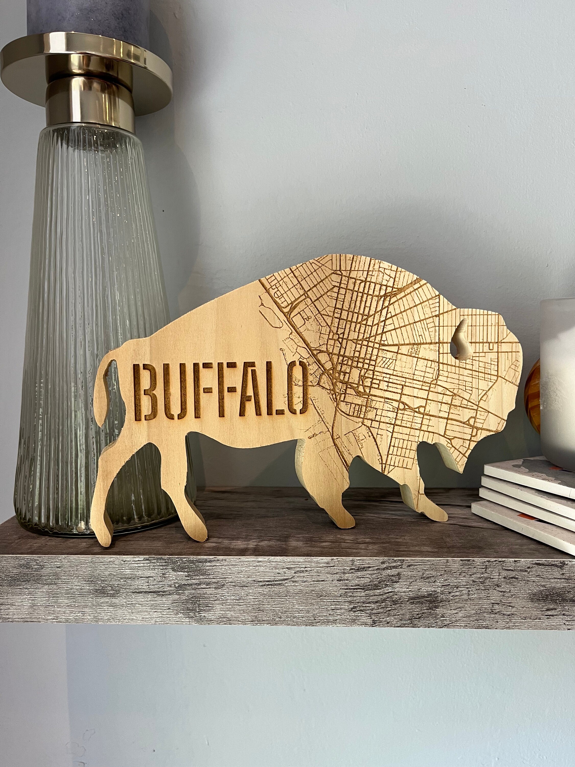 Wooden city of Buffalo Map Standing Buffalo - Etsy