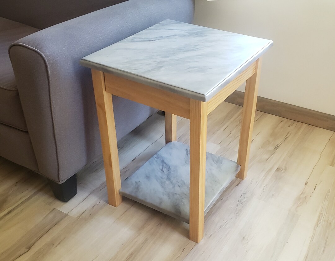 Stone End Table W/ Hidden Drawer - Etsy
