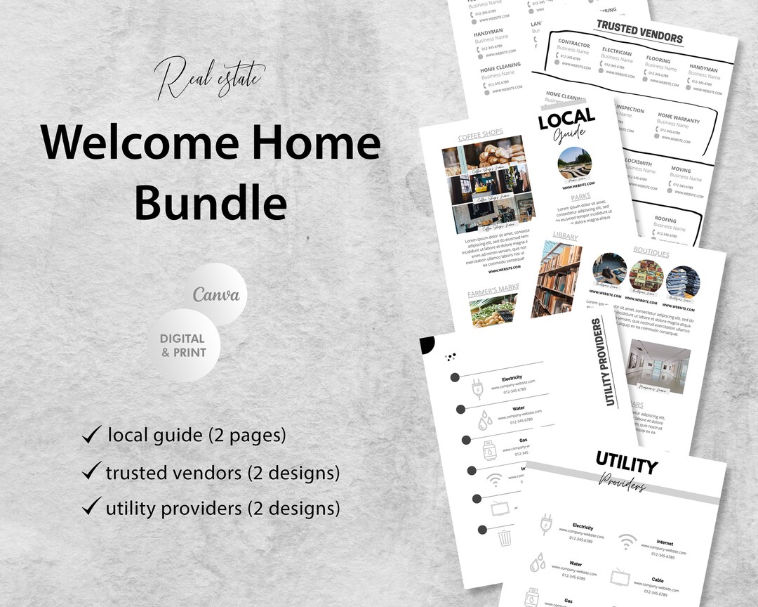 Real Estate Welcome Home Bundle | Real Estate Marketing, Buyer's Guide ...